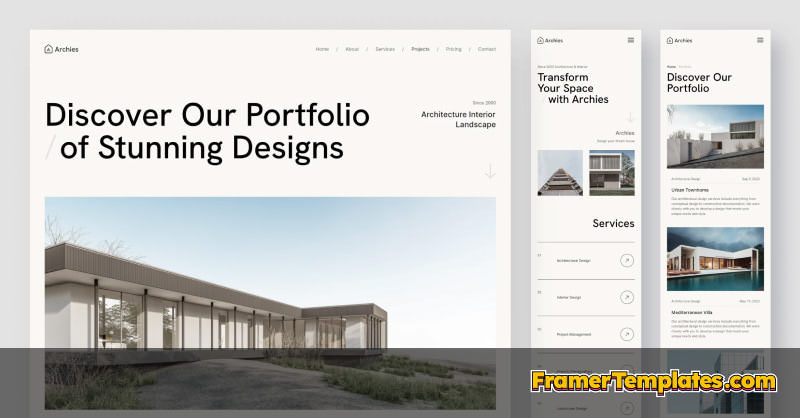 Archies — Architect Template – Framer Templates Marketplace