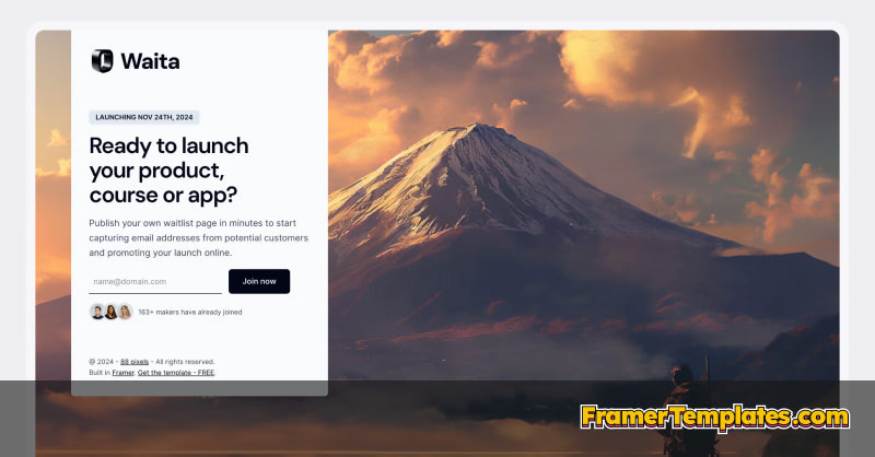 Waita – Modern Waitlist Template – Framer Templates & Components