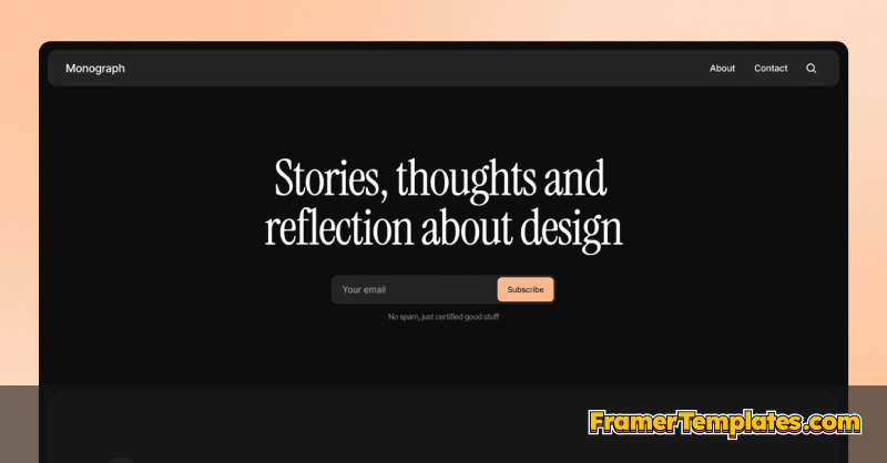 Monograph Blog Framer Template – Framer Templates & Components